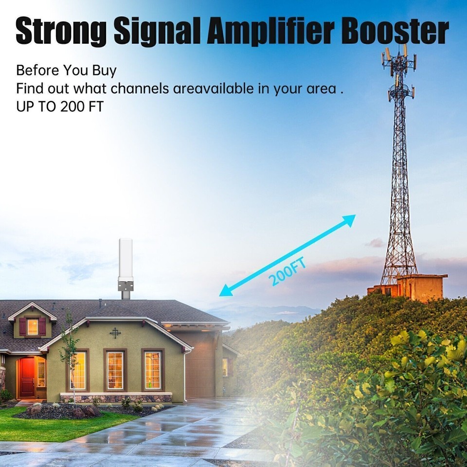 6000 Mile Outdoor TV Antenna Digital HDTV 4K Amplified 360° UHF VHF ...