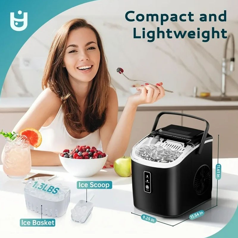 CountertopSelf Cleaning Ice Maker 26 Lbs/24H Portable Bullet Ice ...