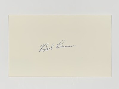 Bob Lemon Autographed Signed AUTO 3x5 Index Card BAS Indians | eBay
