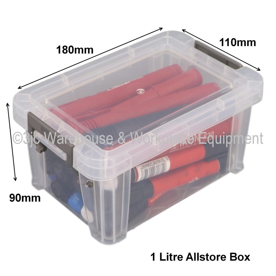 NEW Allstore Commercial Quality Clear Plastic Storage Box Boxes & Lids ...