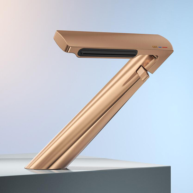 Copper Basin Sink Faucet Tap Bathroom Waterfall Head Hot Cold Mixer ...