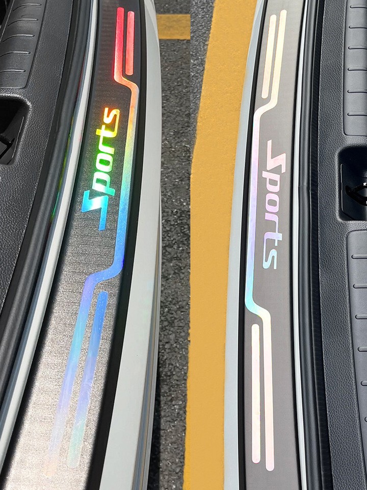 Black Car Rear Bumper Trunk Guard Cover Protector Trim Decal Sticker ...