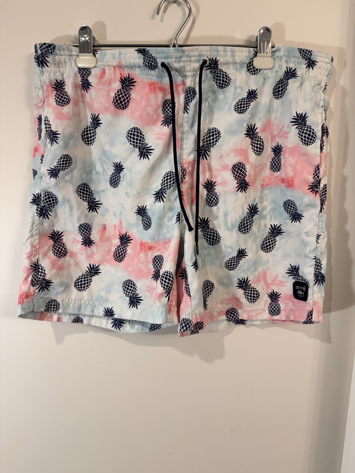 Spicy Tuna Print Swim Trunks Shorts Small Palm Trees Pineapple | eBay