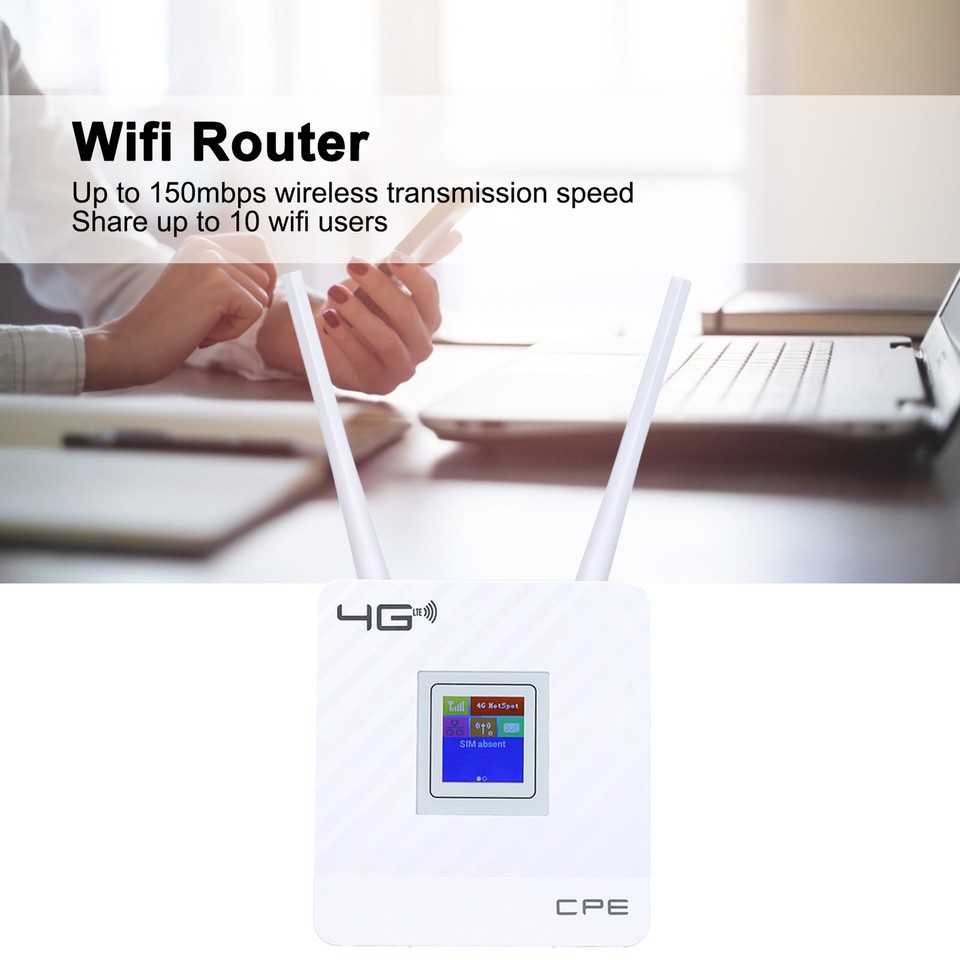 4G LTE WiFi Router Portable With SIM Slot External Antenna US Plug ...