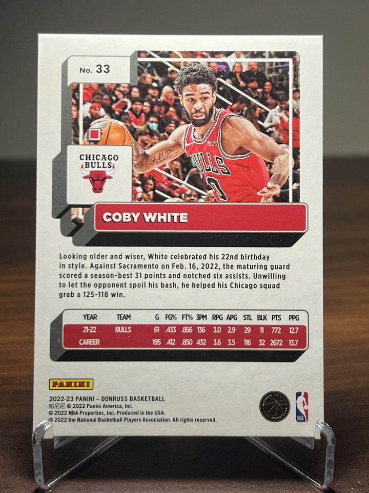 Coby White 2022-23 Panini Donruss Basketball Card #33 Purple /99 Bulls ...