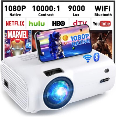 Howwoo Outdoor Movie Portable Projector WiFi Bluetooth 1080P 100 ...