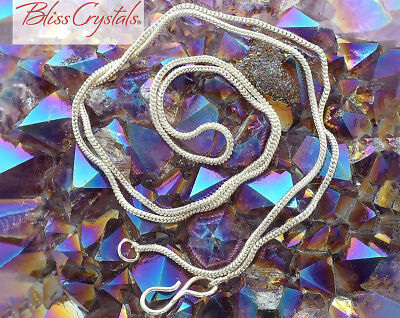 1 Sterling Silver Plated Snake Link Chain for Pendants w/ S Hook Clasp ...