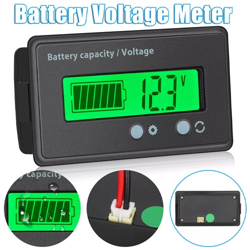 LCD Digital Display Battery Capacity Status Indicator Monitor Meter 12 ...