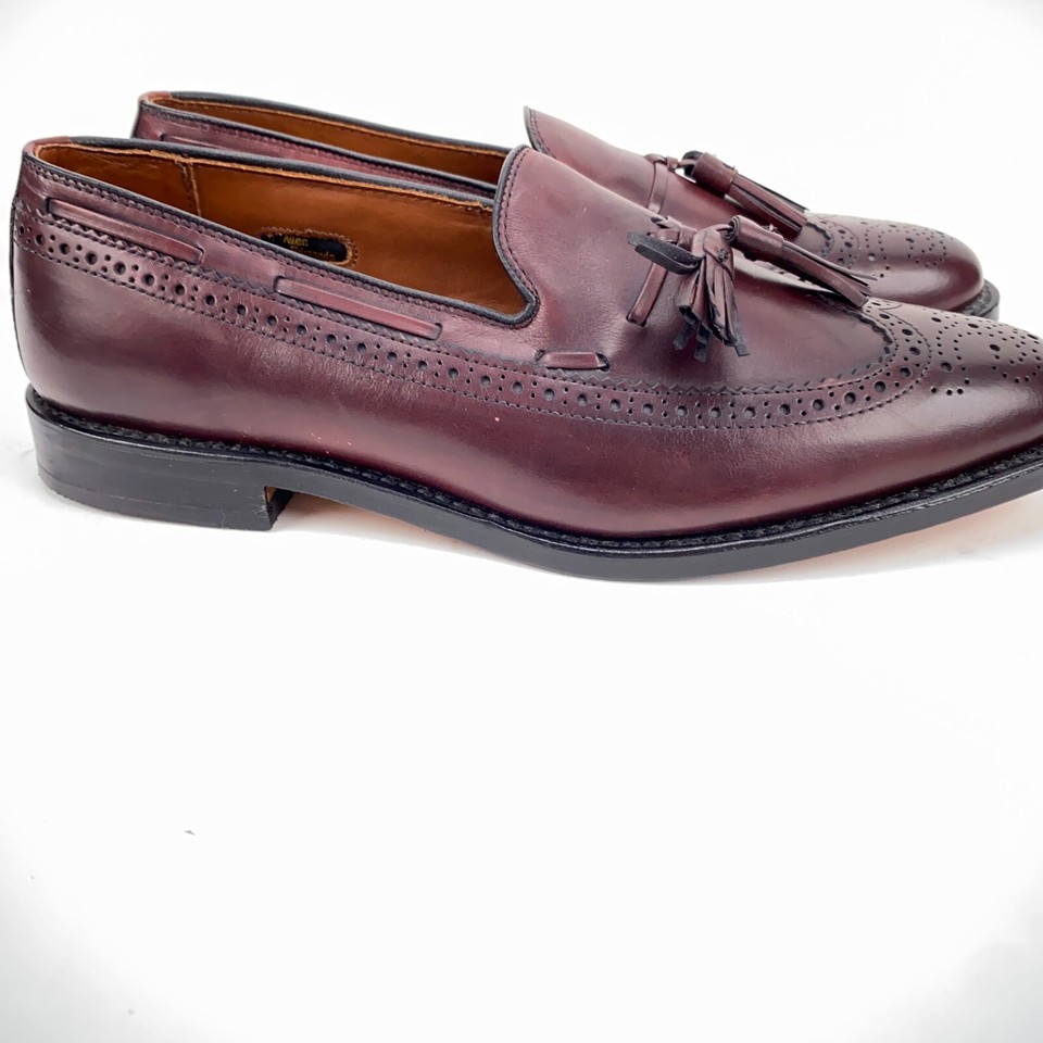 Allen Edmonds Manchester Men's Burgundy Tassel Wingtip Loafers 8577 ...