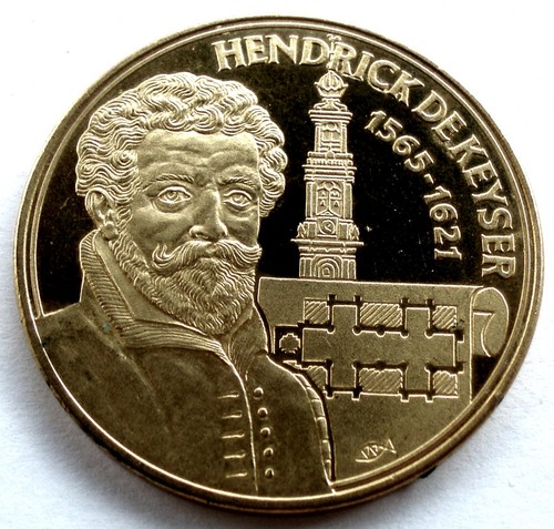 NETHERLANDS Hendrick de Keyser 1565-1621 BU Proof Medal Gold plated ...