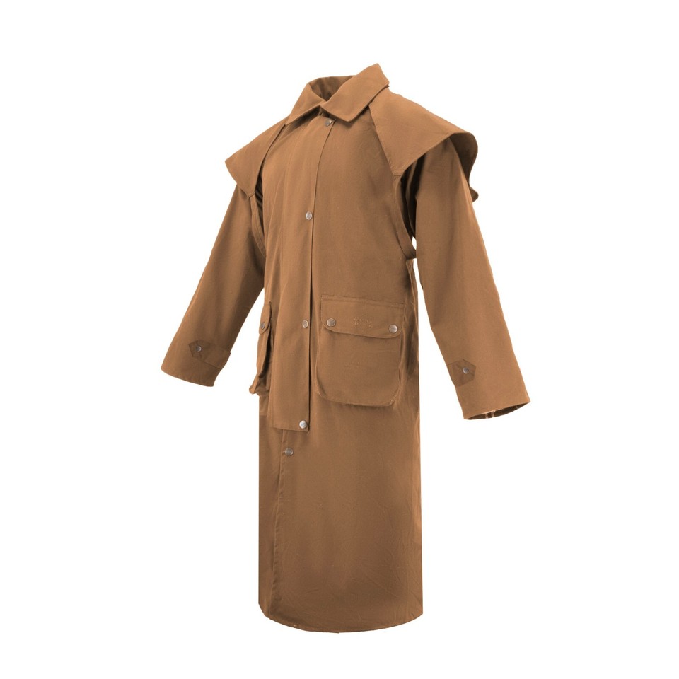 Premium Western Unisex Waterproof Cowboy Cowgirl Cotton Oilskin Long ...