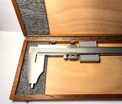 ETALON Vintage 24" vernier caliper, Swiss, Original wood box,mm & inch ...