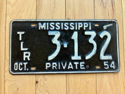 1954 Mississippi Trailer License Plate | eBay