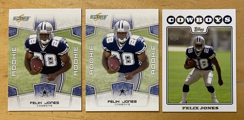 Felix Jones Rookie Lot Of Three 2017 Score NMMT & 2017 Topps EX Dallas ...