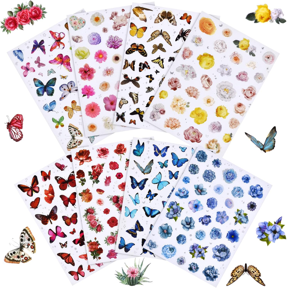 264Pcs Flower Butterfly Scrapbook Stickers, Kids, Water Bottle, Laptop ...