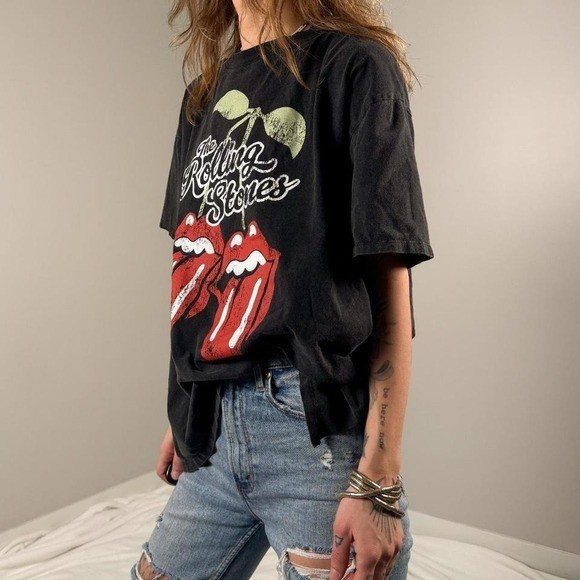 Rolling Stones Band Tee XL | Vintage Style Oversized Rock Tee | eBay