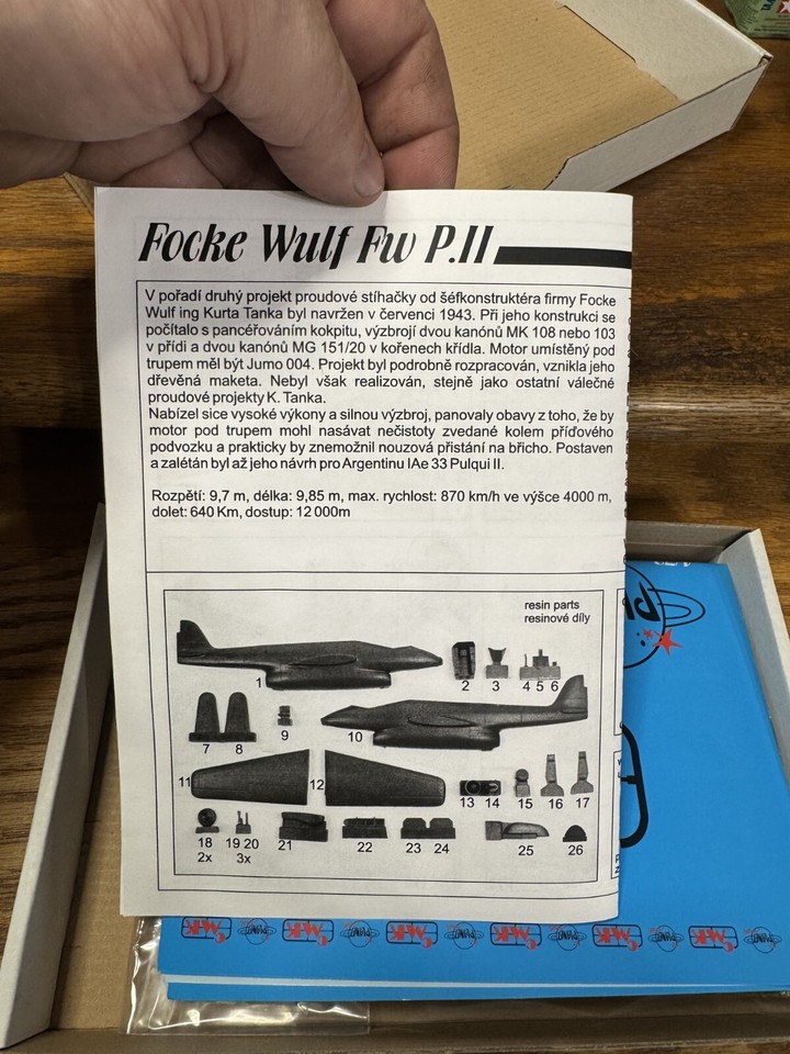 Planet Models Resin 1/48 Focke-Wulf Fw P.II Jet Fighter | eBay