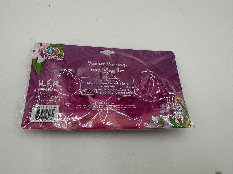 Dora The Explorer 7 Rings And 14 Sticker Earrings Set Party Favor | eBay