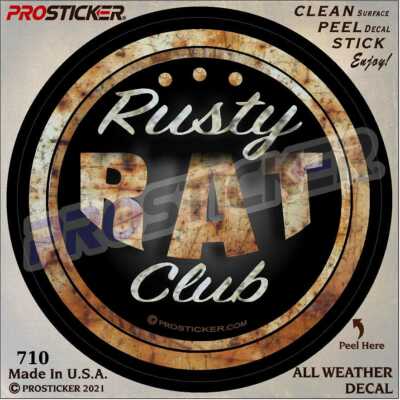 ProSticker 710 (One) 4" Phantom Series Rat Rod Rusty Rat Club Decal ...