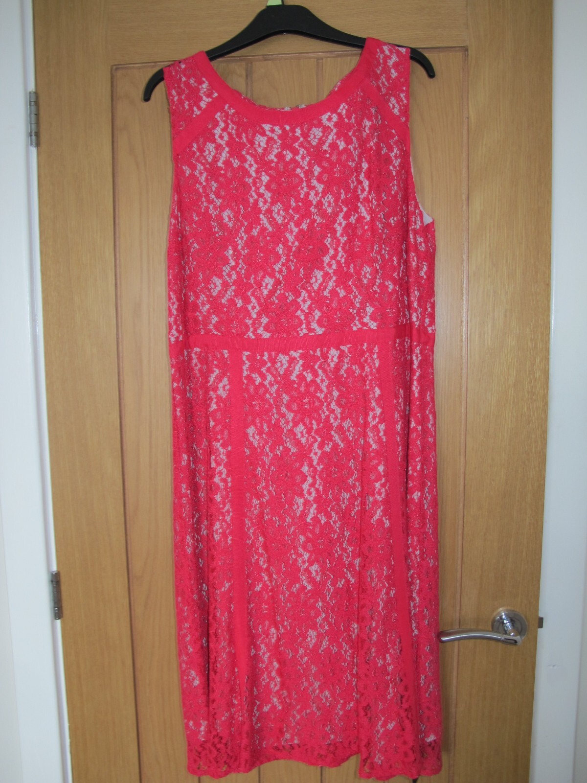 Size 16 KALIKO Pink Lace Overlay Dress Brand New Sleeveless | eBay