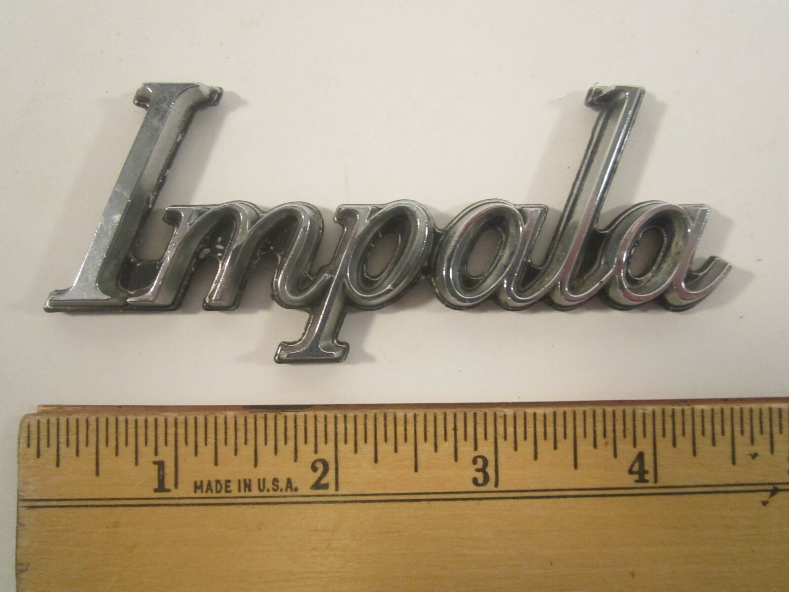 Original Vintage METAL Car Emblem SCRIPT Chevrolet IMPALA [Y64E1] | eBay