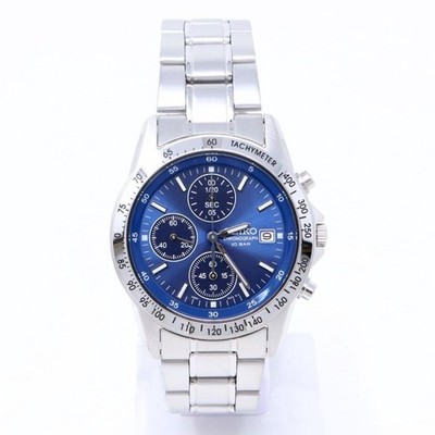 Seiko Spirit SBTQ071 Chronograph Blue Dial Quartz Watch Men Japan Model ...