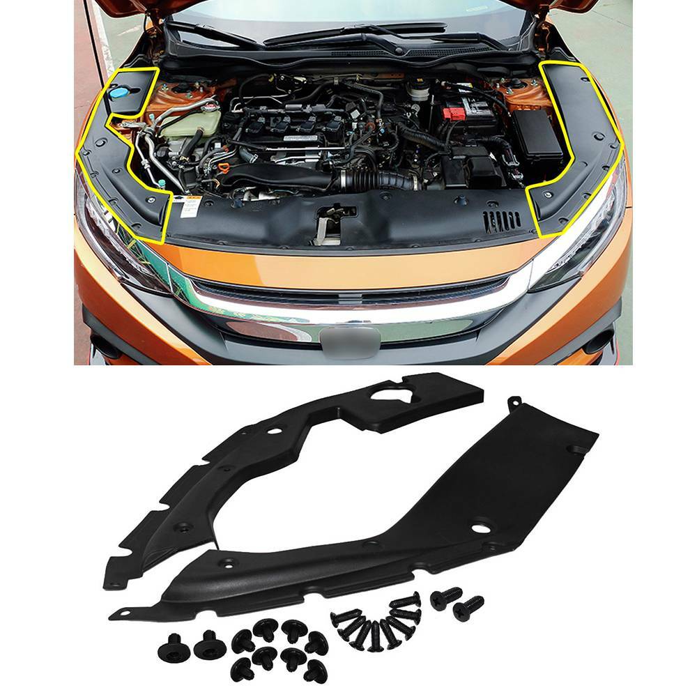 For 2016-2019 18 Honda Civic 10TH GEN Engine Bay Side Panel Covers Long ...