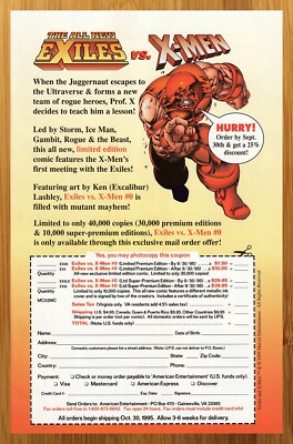 1995 Marvel Comics Exiles vs. X-Men Print Ad/Poster Juggernaut Wall Art ...