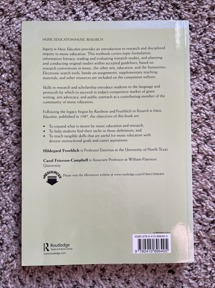 Inquiry in Music Education by Hildegard Froehlich and Carol Frierson ...