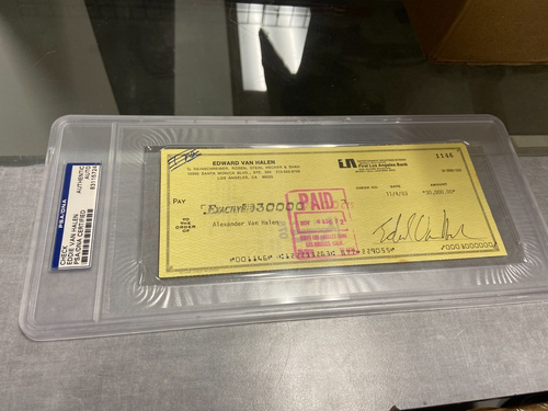 PSA/DNA certified Eddie Edward Van Halen HAND SIGNED CHECK | eBay