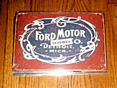 23/387 VINTAGE TIN SIGN "FORD MOTOR COMPANY DETROIT MICHIGAN" 8" X 12 ...