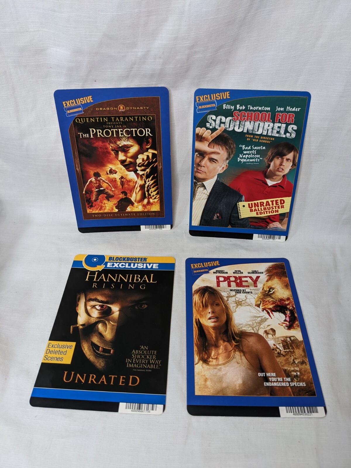 4x Blockbuster Shelf Backer Display Cards: EXCLUSIVES Prey, Hannibal ...