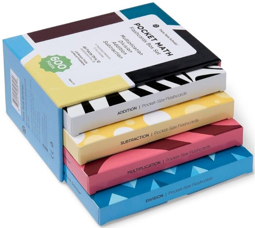 Think Tank Scholar Math Flash Cards (600 Facts Box Set) New Sealed FREE ...