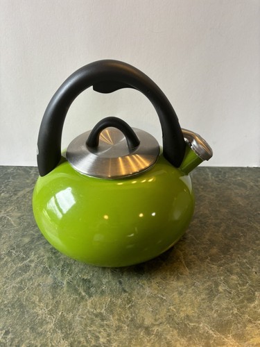 Calphalon Teapot 2 QT 1.9 L GREEN Stainless Steel Tea Pot Kettle Range ...
