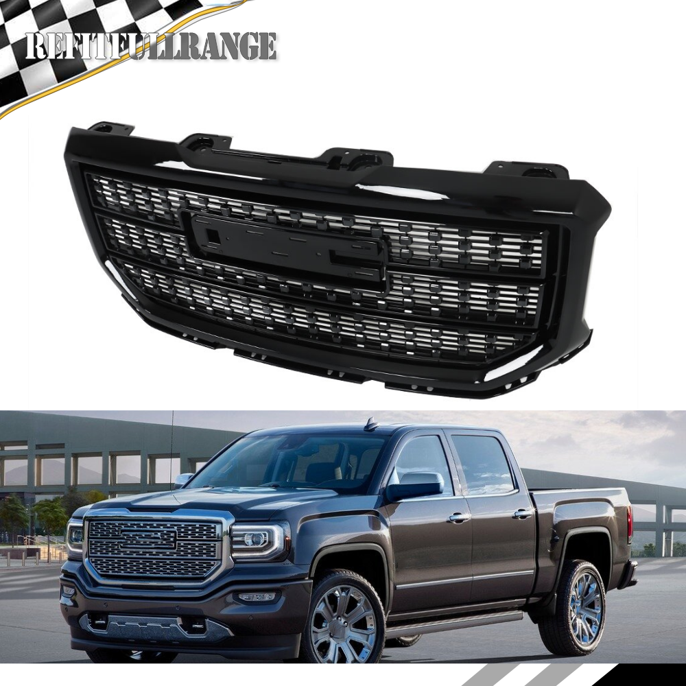 Front Bumper Grille Mesh Grill For GMC Sierra 1500 Denali Style 2016-18 ...