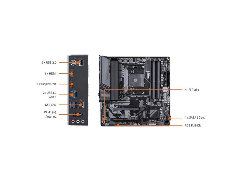 GIGABYTE B550M GAMING X WIFI6 AM4 AMD B550 Micro ATX Motherboard | eBay