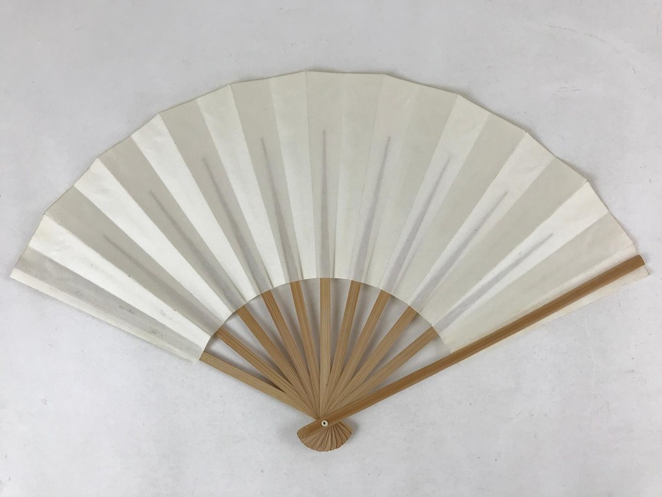 Japanese Folding Fan Sensu Vtg Bamboo Frame Simple Blank White 4D734 | eBay