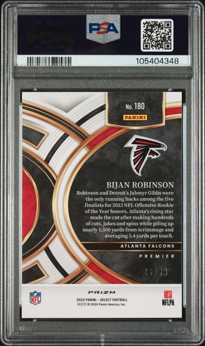 2023 PANINI SELECT NEON GREEN PRIZM #180 BIJAN ROBINSON ROOKIE RC 44/49 ...