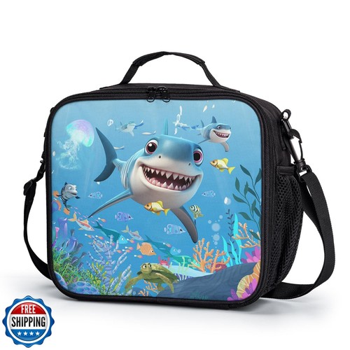 Shark Kids Lunch Box Blue Ocean Theme Lunch Bag for Boys Girls Sea ...