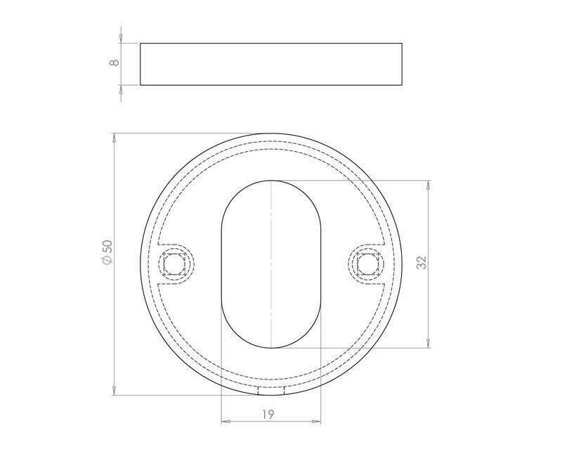 4x FRELAN Escutcheon 50mm Round Concealed Fit Oval Key Lock Hole Satin ...