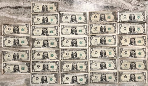 Lot of 29 – 1963B $1 Barr Notes – Circulated – 7 Star Notes – Mixed ...