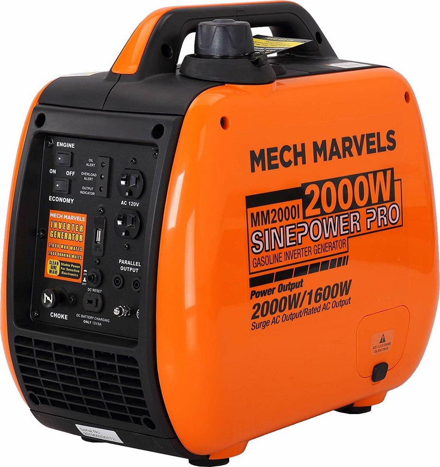 Mech Marvels 2000-W Quiet Portable Gas Powered Inverter Generator Home ...