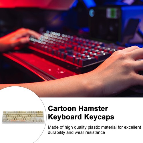 Cartoon Hamster Keyboard Keycaps Pbt Adorable Keycap Set for Mechanical ...