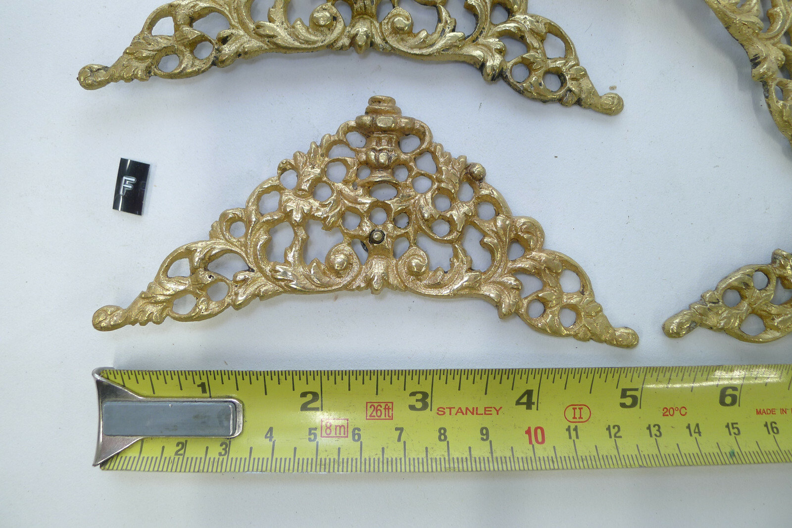 f) Antique Longcase Clock cast brass original URN FOLIATE Spandrels (set of 4) | eBay