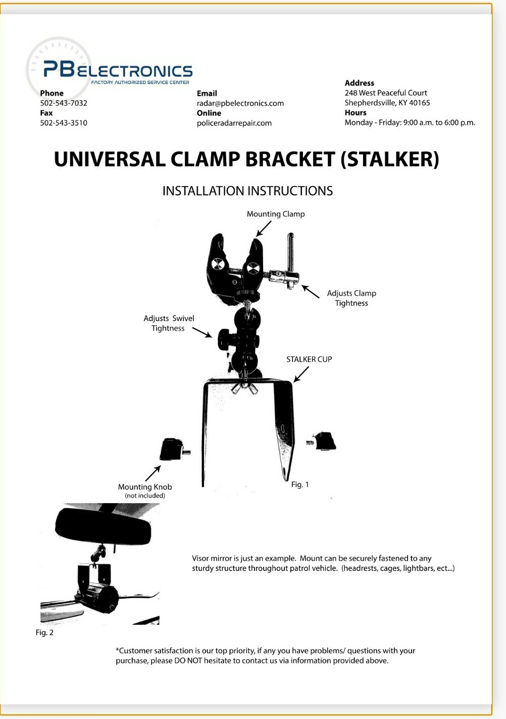 STALKER Clamp-on POLICE RADAR ANTENNA BRACKET Dual DSR DSR 2X | eBay