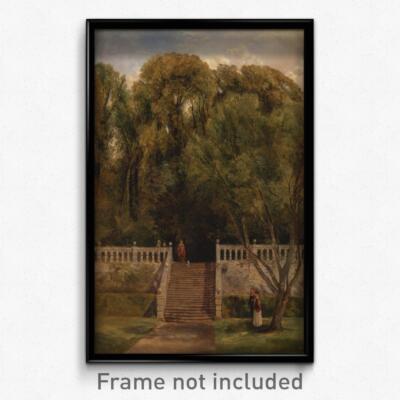Thomas Creswick - On the Terrace at Haddon Hall, Derbyshire Print 11x17 ...