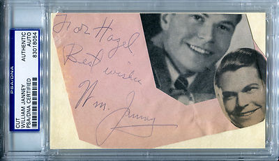 WILLIAM JANNEY Vintage Signed Cut w/ Photo Coquette Bonnie Scotland PSA ...