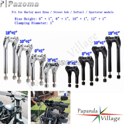 6" 8" 10" 12" Handlebar Pullback Risers For Harley Softail Dyna Fat Bob ...