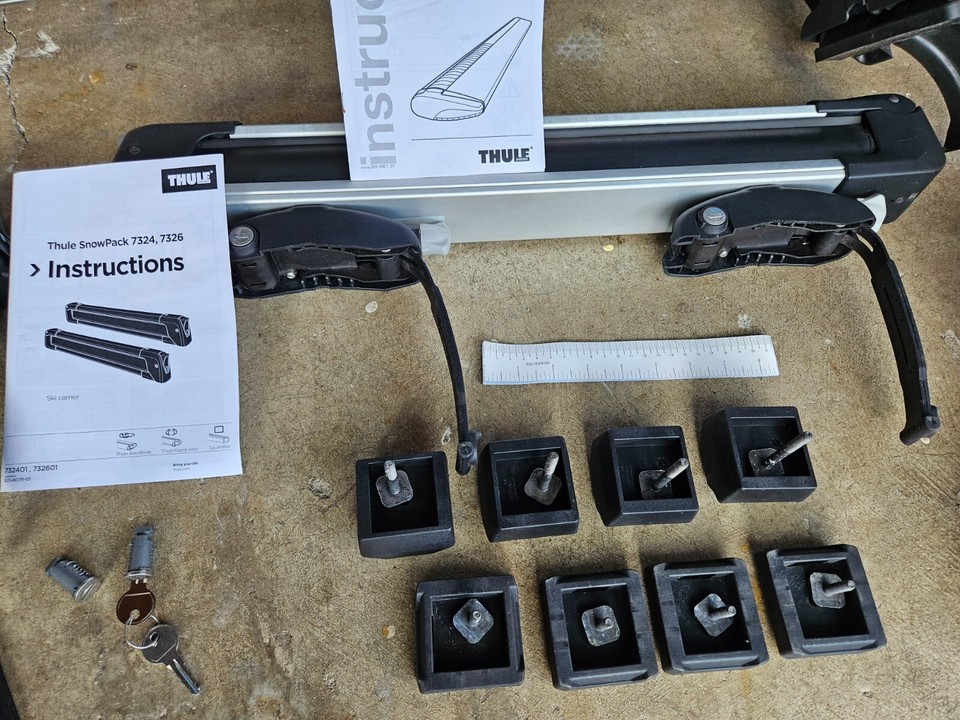 Thule Ski Rack System Silver Aero Blade Crossbars And More | eBay