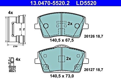 Disc Brake Pad Set ATE Fits VOLVO Xc40 17-21 31471407 | eBay
